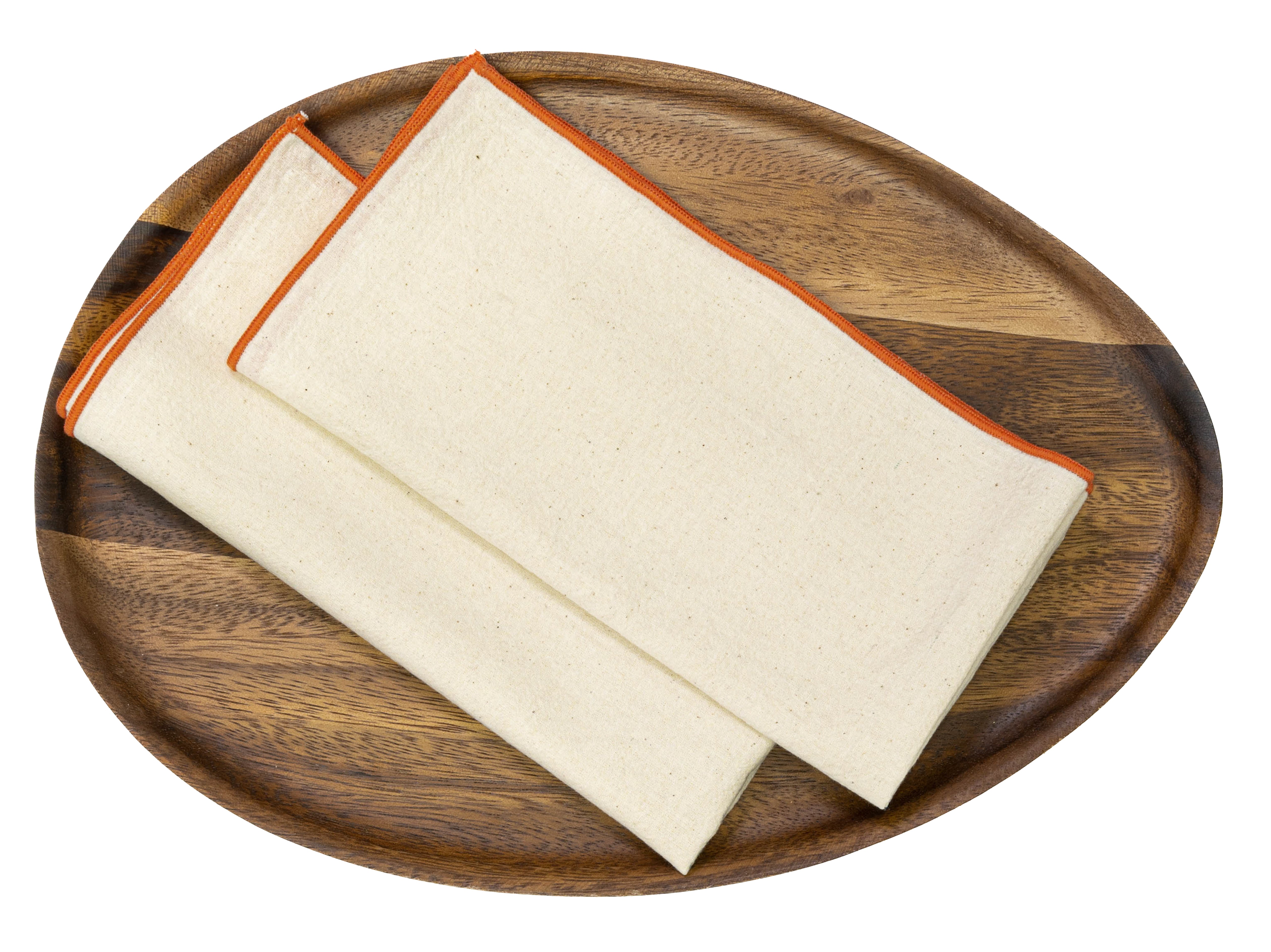 Terracotta Marrow Edge Cotton Dinner Napkins